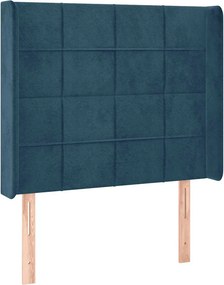Box spring postel s matrací a LED tmavě modrá 90x190 cm samet 3139539