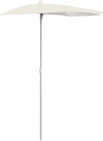 Zahradní půlkruhový slunečník s tyčí 180 x 90 cm pískový 315559