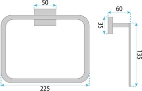 Rea Rea, Koupelnový věšák Ring 210 OSTE CHROME, REA-88070