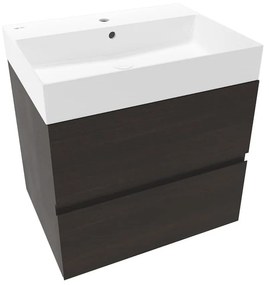 Koupelnová skříňka s umyvadlem Naturel Verona 60x50x45,5 cm tmavé dřevo mat VERONA60TDU2