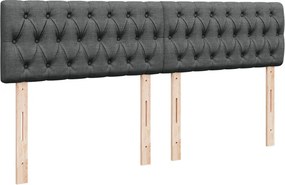 Box spring postel s matrací tmavě šedá 200x200 cm textil 3288303