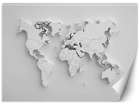 Fototapeta, Mapa světa Kontinenty 3D - 250x175 cm