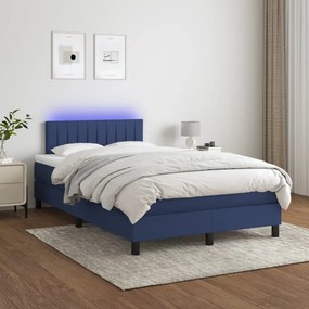 Box spring postel s matrací a LED modrá 120x190 cm textil 3270059