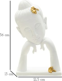 Dekorace na stůl Buddha B 21 cm bílá/zlatá