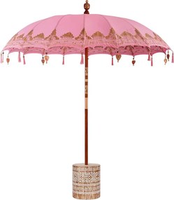 Balijský deštník se základnou Růžová 215 x 215 x 260 cm 3356907