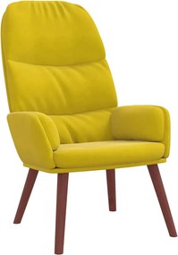 Relaxační křeslo s podnožkou žluté samet 3315123