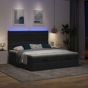 Osmanský rám postele s matrací černá 160x200cm textil 3314557