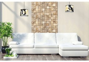 Závěsné svítidlo Gold Flowers, 1x bílé textilní stínítko s květinovým vzorem, (výběr ze 2 barev konstrukce)