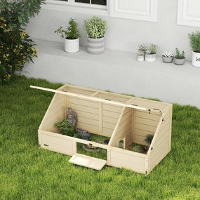 PawHut Krabička na želvy, venkovní výběh pro želvy, bezpodlahový design, snadno otevřitelné, dům pro želvy, přírodní
