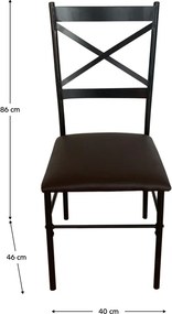 Jedálenský set 1+4, dub sonoma/čierna/hnedá, NAREN