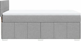 Box spring postel s matrací světle šedá 90x200 cm textil 3286951