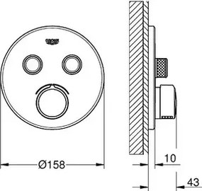 Grohe SmartControl - Baterie pod omítku 2 výstupy chrom