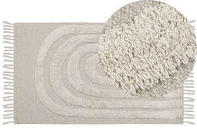 Vlněný koberec 80 x 150 cm béžový HAKKARI Beliani