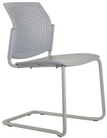 Alba Plastová židle LOGOS cantilever na pérovce bez područek Barva plastu Alba bílá Barva kostry šedá kostra (metallic)