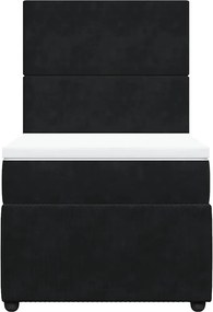 Box spring postel s matrací černá 100x200 cm samet 3294558