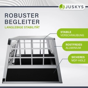 Juskys Hliníkový přepravní box pro psa do auta Velikost: L-X
