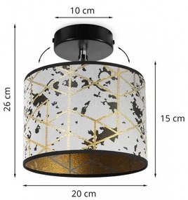 Bodové svítidlo Werona 5, 1x šedé textilní stínítko se vzorem, (možnost polohování), g