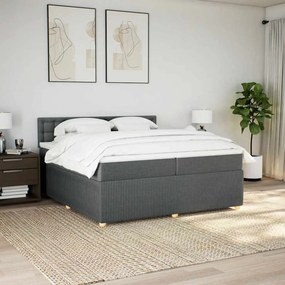 Box spring postel s matrací tmavě šedá 200x200 cm textil 3289878
