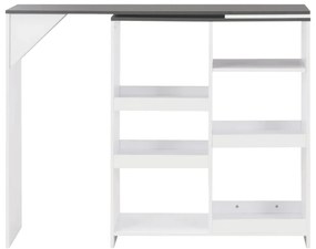 Barový stůl s pohyblivým regálem bílý 138 x 39 x 110 cm 280226