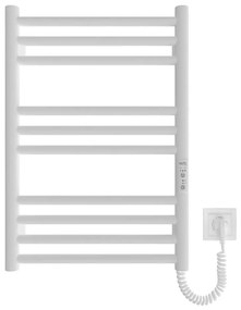 Mario-Radiators Koupelnový žebříkový radiátor HF GREENWICH 100W/230V 57x43 cm bílá kulatý 6.1.0300.06.WM