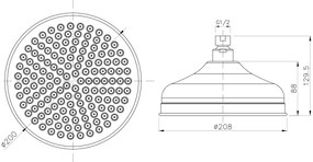 SAPHO DREAMART retro hlavová sprcha, průměr 208mm, nerez lesk SOF2000