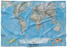 Deka Mapa světa (Rozměr : 200 x 140 cm, Podšití beránkem: NE)