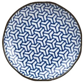 Made in Japan (MIJ) Indigo Ikat Herringbone Předkrmový Talíř 23 cm