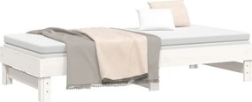 vidaXL Výsuvná postel 2x (80 x 200) cm masivní borovice [823385] Barva: Bílá