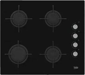 Beko HILG64120S černá / Plynová varná deska / 4 plotny