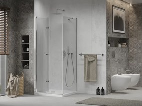 Mexen Lima sprchový kout 90x90cm, 6mm sklo, chromový profil - čiré sklo + Slim sprchová vanička - 856-090-090-00-00-4010