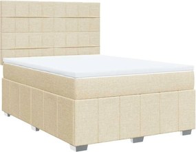 Box spring postel s matrací krémová 140x190 cm textil 3291668