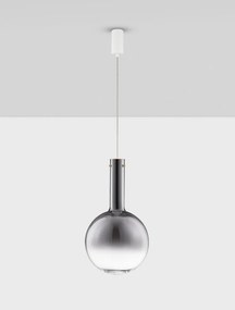 Šedé skleněné LED stmívatelné závěsné svítidlo ø 30 cm Nostos – Nova Luce