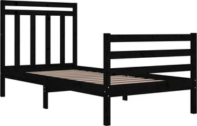 vidaXL Rám postele masivní dřevo 90 x 200 cm [3105304] Barva: Černá