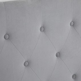 HOMCOM Čelo postele - Čalouněné čelo v šedé barvě z veluru, 185 x 8 x 134 cm