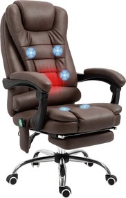 Kancelářská židle Vinsetto s masážní funkcí, ergonomická kancelářská židle s možností sklonu a vyhřívání, výškově nastavitelná počítačová židle s opěr