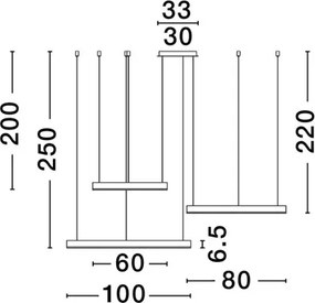 Závěsné LED svítidlo NOVA LUCE MOTIF 140W 3000K 9530180 stmívatelné Triac