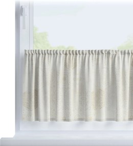 Jednoduchá vitrážková záclona na metry barva krémová látka lesklé, pletený vzor, vzorované
