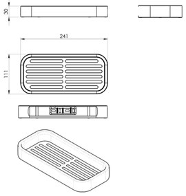 GEDY 321814 Smart police do sprchy, 24,1 x 3 x 11,1 cm, černá mat