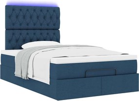 Osmanský rám postele s matrací modrá 120x190cm textil 3314078