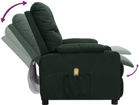 Masážní křeslo tmavě zelené textil 339118