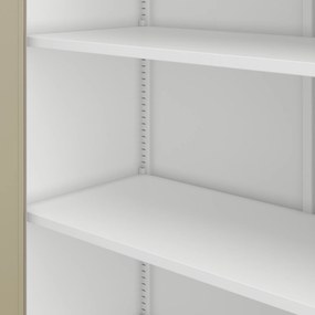 Kovová skříň s vitrínou bílá / dub sonoma: Eco Design AMELIA, 900 x 1850 x 400 mm