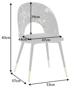 Designová jídelní židle Jalisa šedý samet