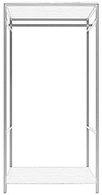 Kalune design Otevřená šatní skříň ANSBACH 170x100 cm