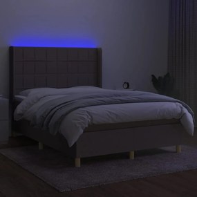 Box spring postel s matrací a LED taupe 140x200 cm textil 3138881