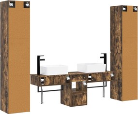 Sada koupelnového nábytku 5 ks Kouřový dub 33 x 34,5 x 160 cm 3406018