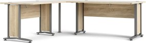 Rohové pracovní místo Modulo 200 x 230 cm, dub sonoma / šedá