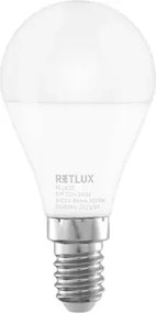 RETLUX RLL 632 G45 E14 mini Globe 6W / 810 lm / 3000K - teplá bílá / D