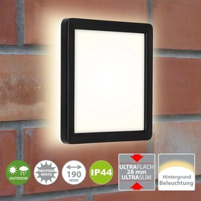 BRILO 3010015 LED venkovní svítidlo 19 cm 8W 1200lm černá (starý kód: BRILO 3010-015) - BRILO