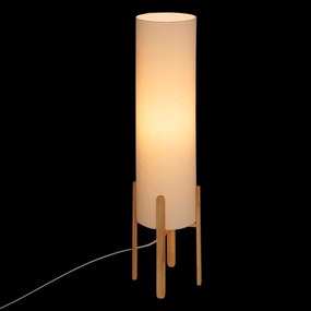 Stojací lampa textilní stínidlo RAFA dřevěné nohy, Ø 24 x 107 cm