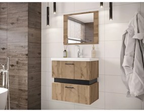 Koupelnový nábytek Torvaldi V, Sifon k umyvadlu: ne, Barva: wotan / wotan + černý mat, Baterie: ne